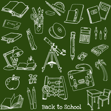 School elements vector pattern set Free vector in Encapsulated PostScript eps ( .eps ) vector ...