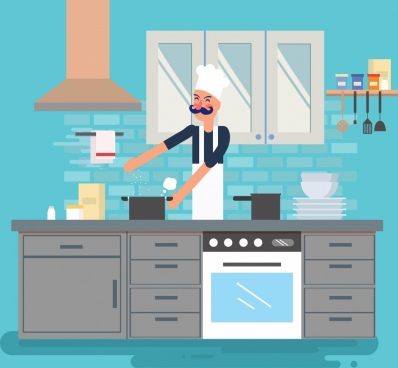 Clean Utensils Cartoon 1 Vector Free Vector In