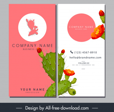 Name card templates colorful leaf decor Free vector in Encapsulated ...