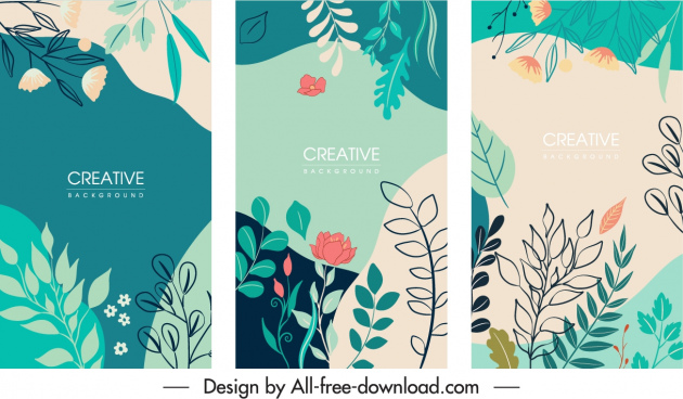 Natural scenery background templates colored classical decor Free ...