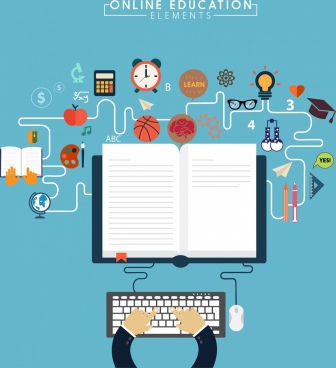 Education background blackboard learning tools elements decor Free ...