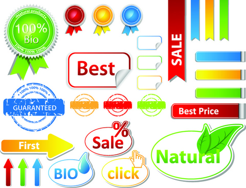 Personality stickers design elements vector Free vector in Encapsulated ...