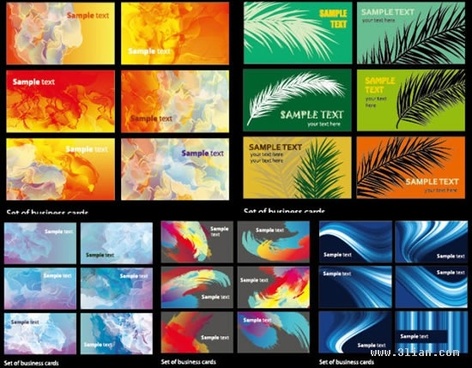 Card templates collection abstract bokeh 3d nature themes Free vector ...