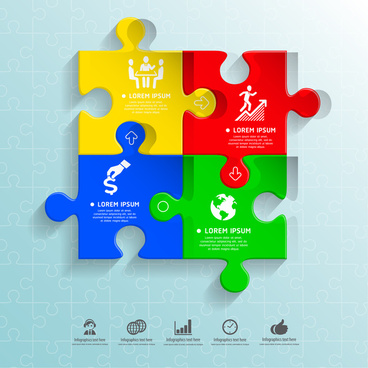 Creative puzzle infographic template vector Free vector in Encapsulated ...