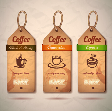 Coffee tags set Free vector in Adobe Illustrator ai ( .ai ) vector ...