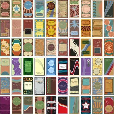 Card templates collection multicolored classical decor vertical design ...