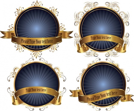 Royal label template modern luxury golden 3d design Free vector in ...