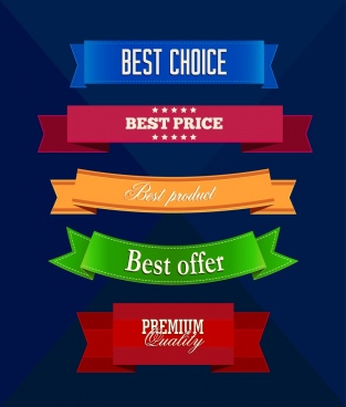 Simple ribbon collection Free vector in Adobe Illustrator ai ( .ai ...
