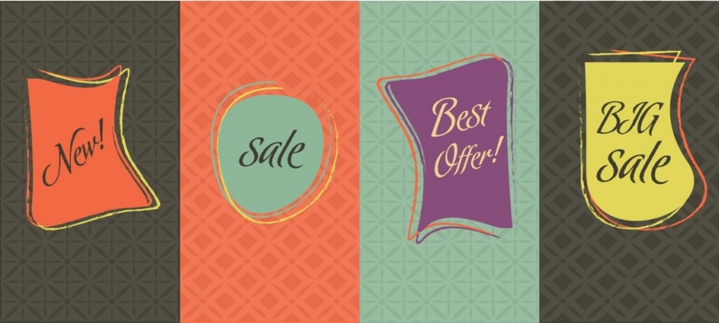 Colourful texture labels and tags vector set Free vector in ...