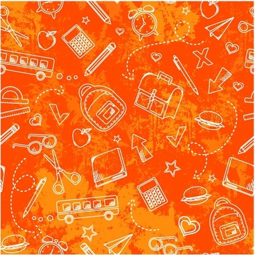 School elements vector pattern set Free vector in Encapsulated PostScript eps ( .eps ) vector ...