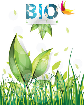 Set of bio life vector backgrounds Free vector in Encapsulated ...