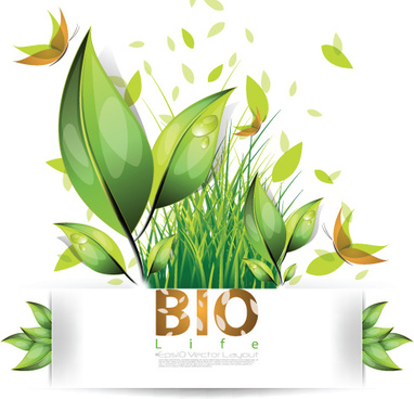 Set of bio life vector backgrounds Free vector in Encapsulated ...