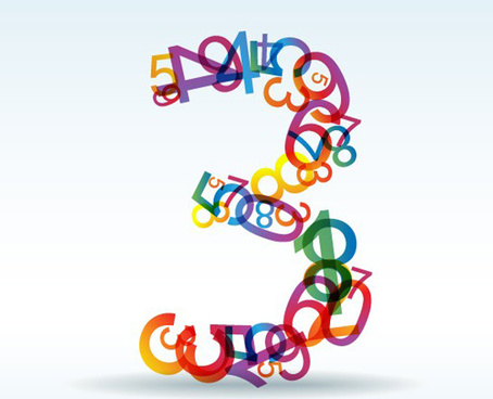 Set of rainbow numbers elements vector Free vector in Encapsulated ...