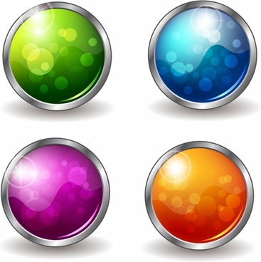 Digital buttons set design with shiny red icons Free vector in Adobe Illustrator ai ( .ai ...