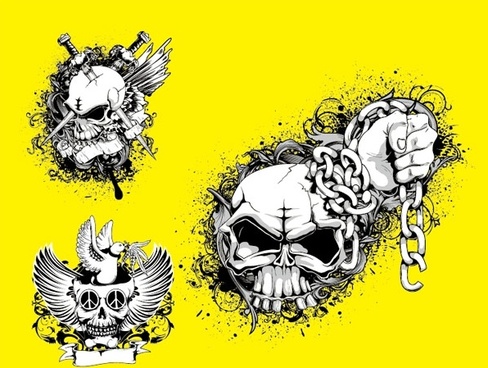 Skull vector pack Free vector in Encapsulated PostScript eps ( .eps ) vector illustration ...
