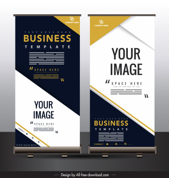 Abstract blue colorful shiny vertical header vector set Free vector in ...
