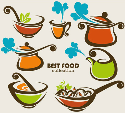Tea elements silhouettes vector Free vector in Encapsulated PostScript ...