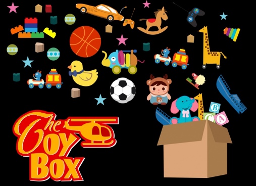 Toy box icon various colorful symbols 3d design Free vector in Adobe ...