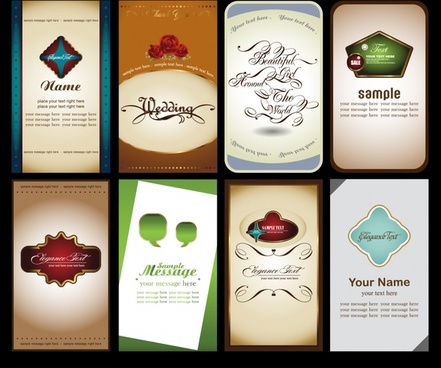 Card cover templates elegant floral heart leaf decor Free vector in ...