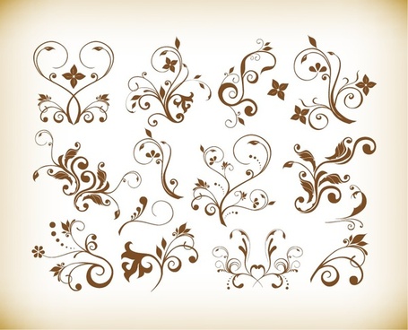 Swirl Floral Vector, photoshop eps swirl floral vector, flower vector ...