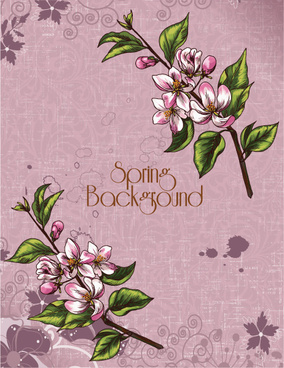Vintage spring floral background Free vector in Encapsulated PostScript ...