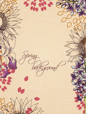 Vintage spring floral background Free vector in Encapsulated PostScript ...