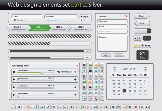 3D Web Design Elements Vector Set Free vector in Encapsulated ...