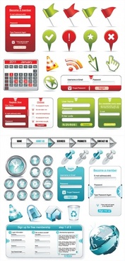 3D Web Design Elements Vector Set Free vector in Encapsulated ...