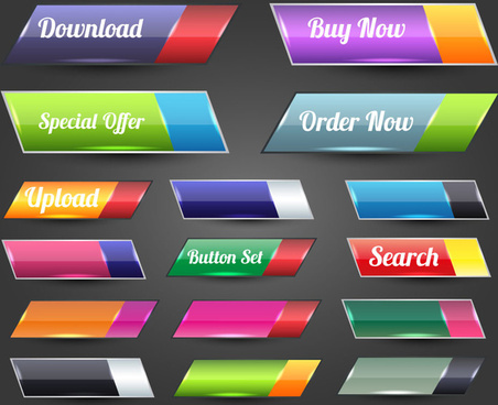 Elements of creative web button design vector Free vector in Adobe ...