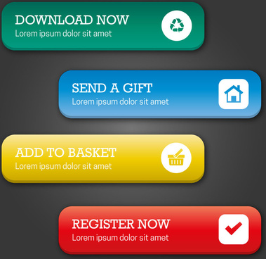 Website user interface buttons design elements Free vector in Adobe ...