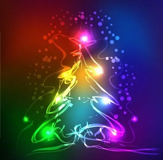 Abstract neon christmas tree vector graphic Vectors graphic art designs ...
