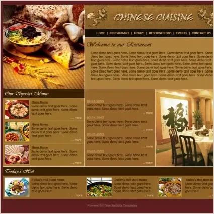 Chinese Cuisine Template Web templates in .html .css .js format free ...