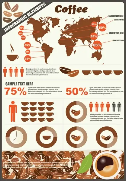 Coffee infographics business template design vector Vectors graphic art ...