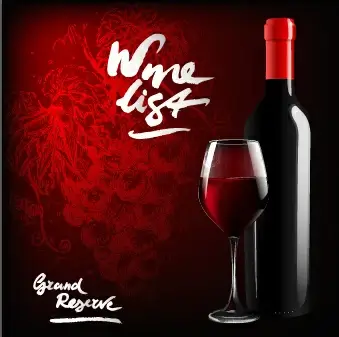 Dark red wine menu background vector Vectors graphic art designs in ...