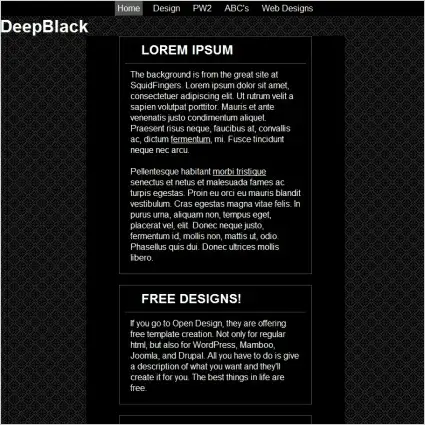 Deep Black Template Web templates in .html .css .js format free and ...
