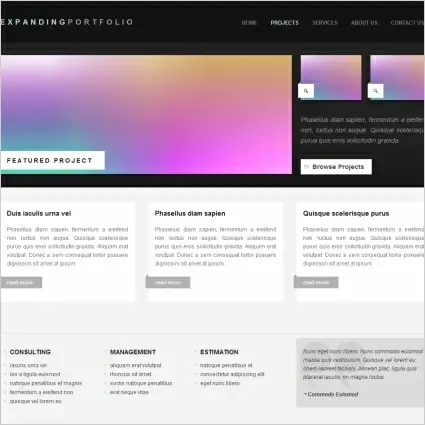 Expanding Portfolio Template Web templates in .html .css .js format ...