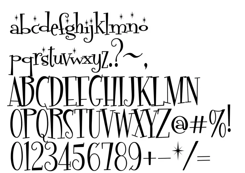 Fontdinerdotcom Sparkly Font in truetype .ttf opentype .otf format free ...