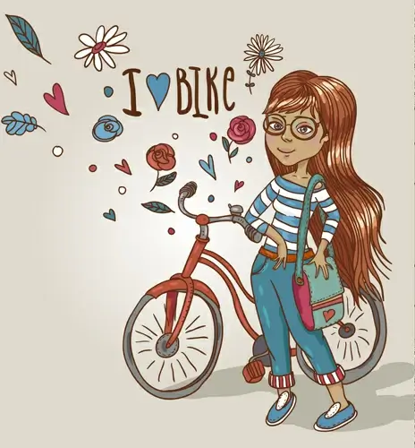 Girl happy life design vector Vectors graphic art designs in editable ...