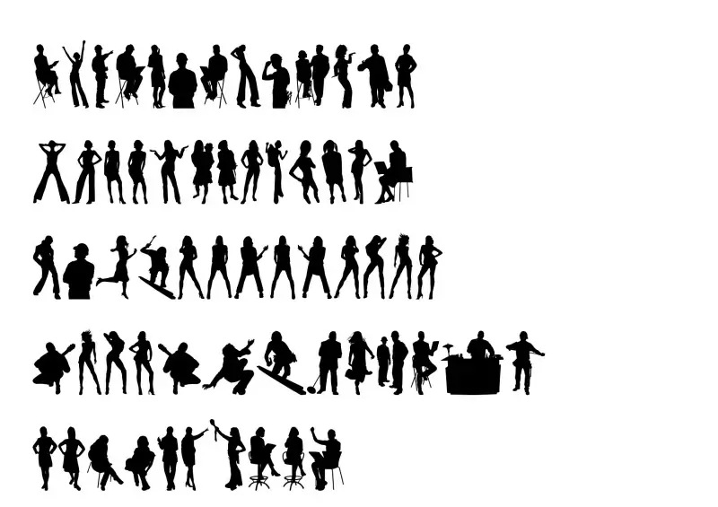 Human Silhouettes Font in truetype .ttf opentype .otf format free and ...