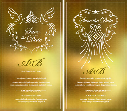 Invitation gold card design vector graphics Vectors graphic art designs ...