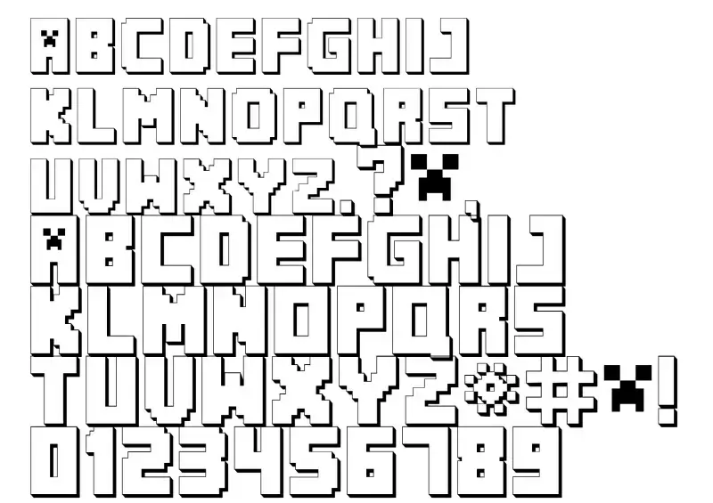 Minecraft PE Font in truetype .ttf opentype .otf format free and easy ...