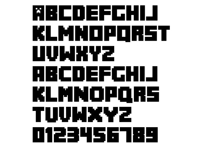 Minecraft PE Font in truetype .ttf opentype .otf format free and easy ...