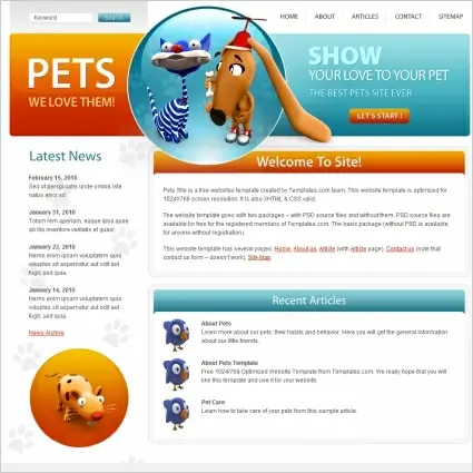 Pets Web templates in .html .css .js format free and easy download ...