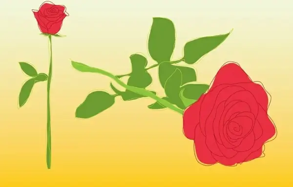 Coreldraw cdr red rose design vectors newest