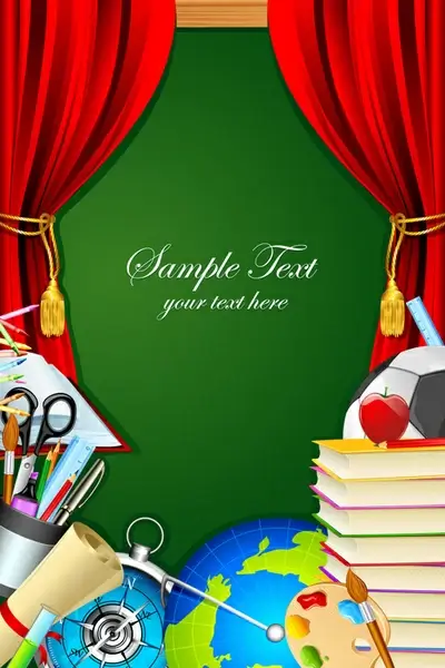 School style vector backgrounds set Vectors graphic art designs in ...