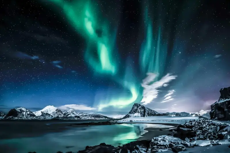 Sea mountain scenery dynamic stars light effect Photos in .jpg format ...