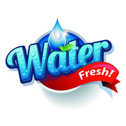 Shiny fresh water labels vector Vectors graphic art designs in editable ...