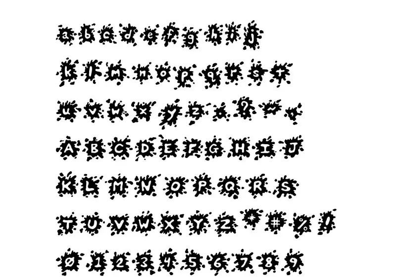 Split Splat Splodge Font in truetype .ttf opentype .otf format free and ...