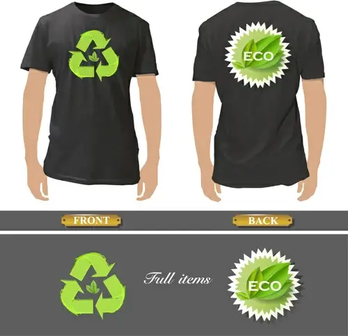 T shirt front and back creative design vector set Vectors graphic art ...