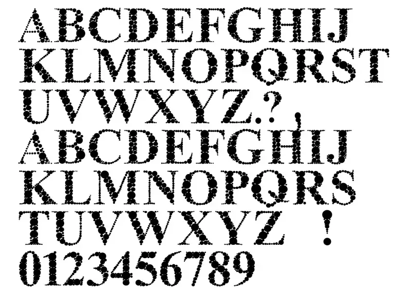 Display Dots Font in truetype .ttf opentype .otf format free and easy ...